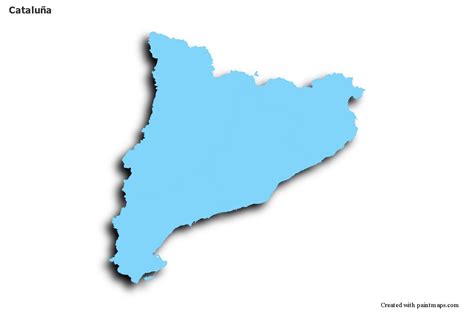 Mapas de muestra para Cataluña azul contorno sombrío Mapas Blanco