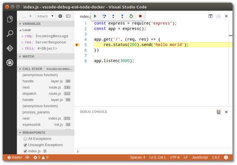 debugging a es node js application in a docker container using visual 4140 hot sex picture