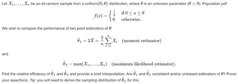 solved let x 1 x n be an iid random sample from a