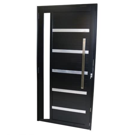 Porta Lambril Pivotante De Alumínio Preto Vidro Friso Puxador