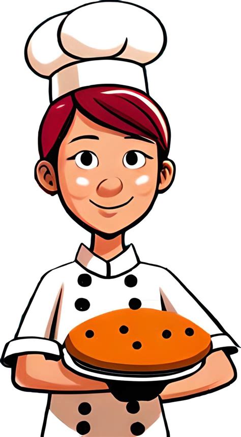 A Cartoon Chef Holding A Plate Of Food In His Hands And Smiling At The