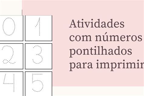 Números pontilhados para imprimir para Educação Infantil do 0 ao 20