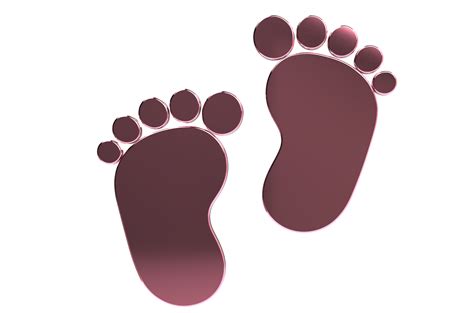 3D Render Baby Foot Bare Foot Heart Icon Transparent Background PNG