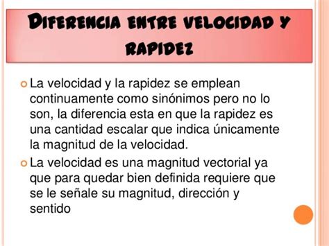 Diferencias Entre Velocidad Y Rapidez Cuadro Comparativo