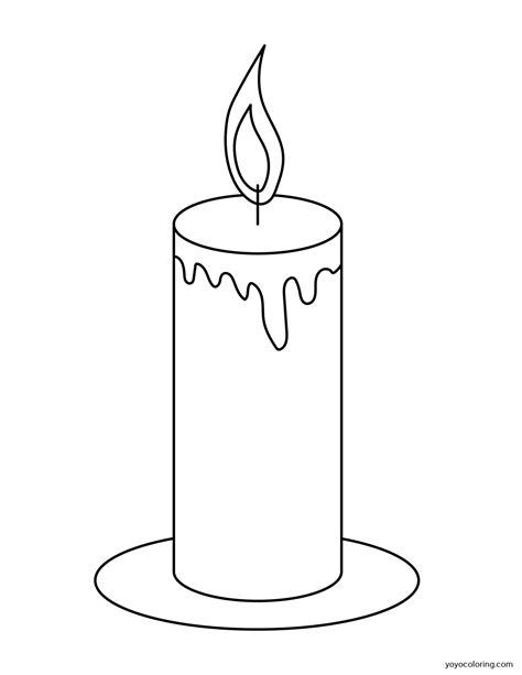 Velas para colorear ᗎ Plantilla de pintura imprimible