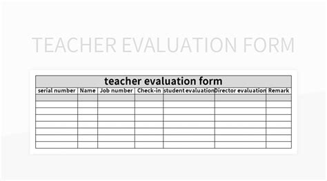Teacher Evaluation Form Excel Template And Google Sheets File For Free