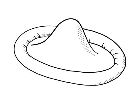 ilustración de contorno vectorial en blanco y negro de un condón