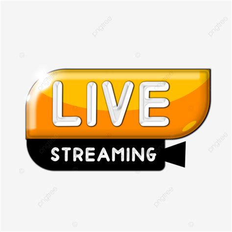 Live Streaming Orange Button With Camera Icon Live Streaming Clipart