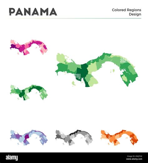 Panama Map Collection Borders Of Panama For Your Infographic Colored