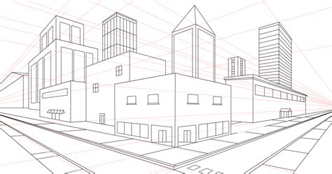 Two Point Perspective Drawing In Photoshop On Behance