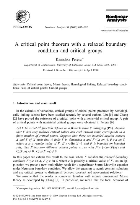 pdf a critical point theorem with a relaxed boundary condition and critical groups