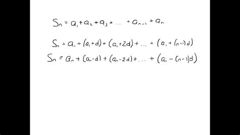 proof of nth partial sum of arithmetic sequence youtube