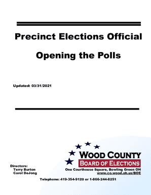 Fillable Online Precinct Election Official Board Of Elections Fax