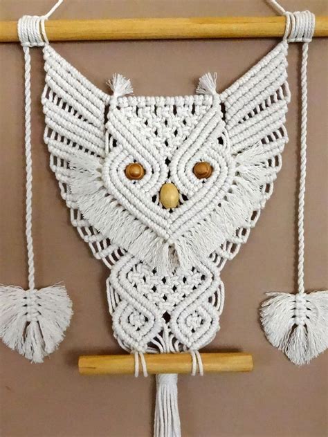 Macrame Wall Hanging Pattern Macrame Owl Tutorial Macrame Etsy In
