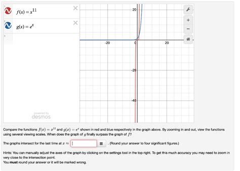 solved f x x11 g x ex desmos compare the functions