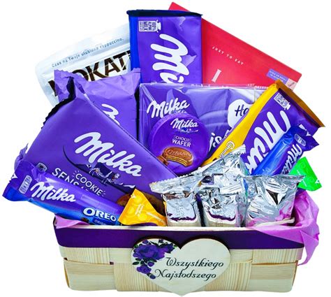Kosz Prezentowy MILKA Box Zestaw Słodyczy Prezent na Dzień Babci i