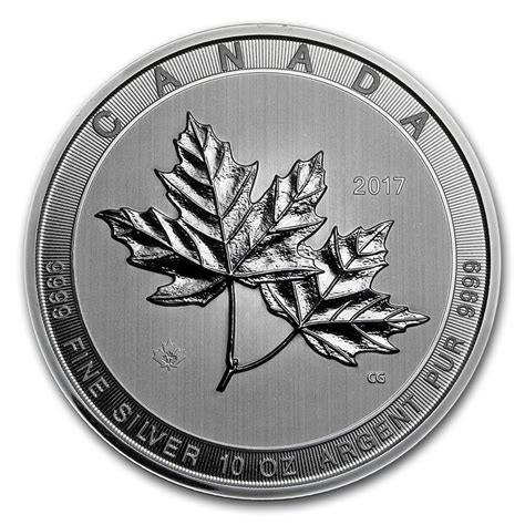 2017 Canada 10 Oz Silver 50 Magnificent Maple Leaves BU Bullion Mart
