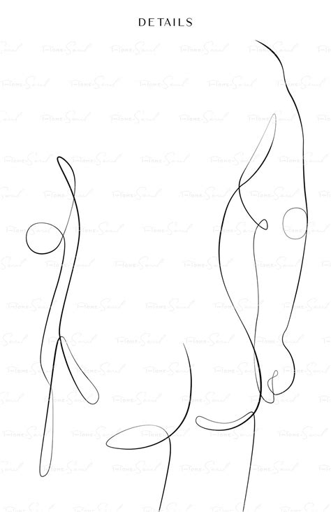 Naked Male Naked Man One Line Art Nude Mans Buttock Line Etsy