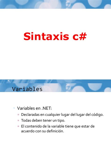 sintaxis c pdf c sharp lenguaje de programación herencia programación orientada a objetos