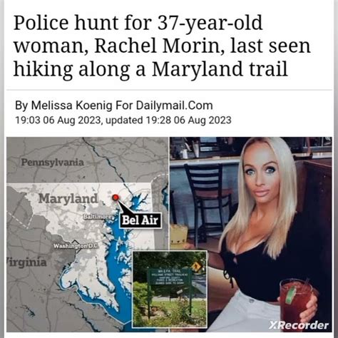 Rachel Morin 37 Reported Missing After Going For A Walk In Maryland