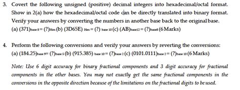 solved covert the following unsigned positive decimal