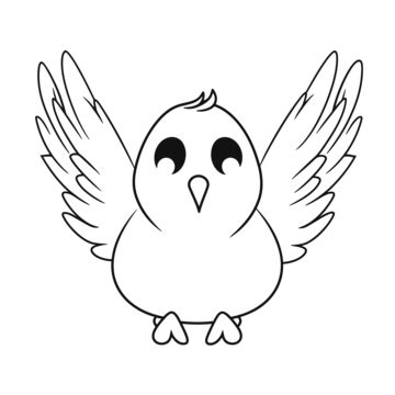 P Gina Para Colorear De Aves Con Dibujo De Esbozo De Alas Vector Png