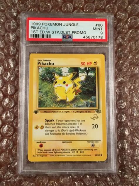 PSA 9 Pikachu 1st Edition W Stamp Promo Jungle 1999 Pokemon Card 60 EBay