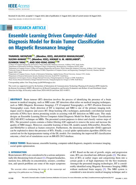 pdf ensemble learning driven computer aided diagnosis model for brain tumor classification on