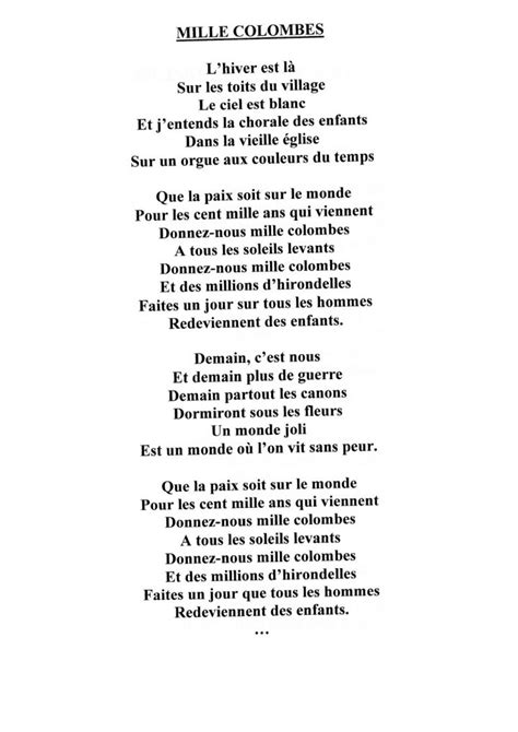 Paroles De Chansons Francaises Gratuites À Imprimer Arouisse