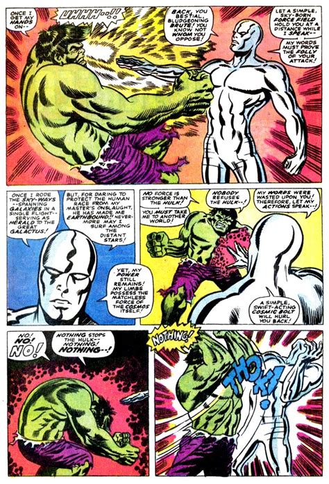 The Hulk Vs The Silver Surfer By Marie Severin Silver Surfer Comic