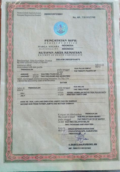Detail Contoh Surat Akta Kematian Koleksi Nomer 15