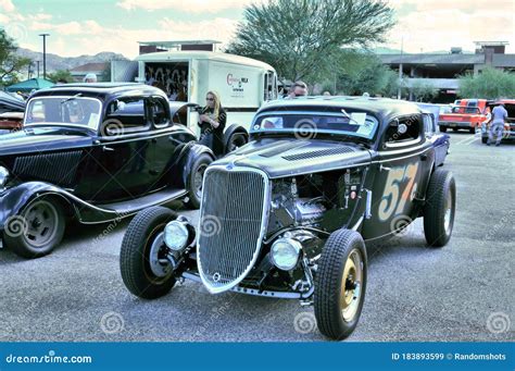 Hot Ford Three Window Coupe With Chopped Top Editorial Stock Image