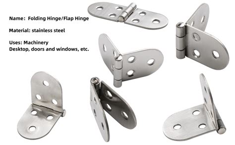 4 Pieces Folding Flip Top Hinge 180 Degree Zinc Alloy Polished Boat