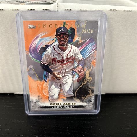 2023 Topps Inception Ozzie Albies Orange Parallel 28 50 Atlanta Braves