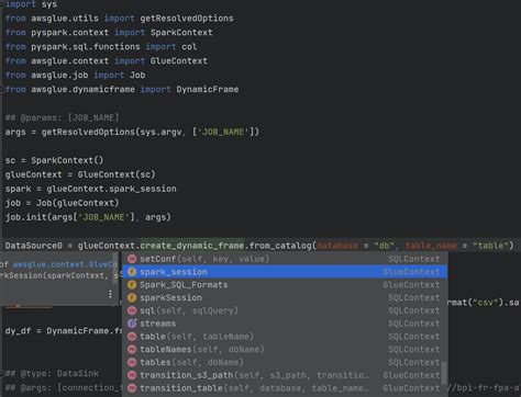 Autocomplete PyCharm Has No Auto Completion For AWS Glue Python