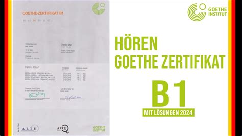 Goethe Zertifikat B1 Hören Teil 1 Prüfung Test B1 Neu 2024 B1