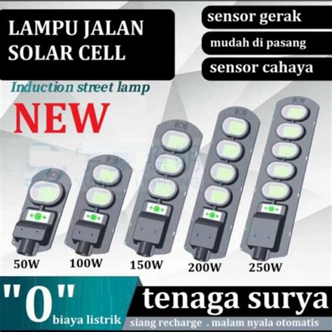 Jual Lampu Jalan Pju Solar Sel 50w 100w 150w 200w 250w Panel Surya