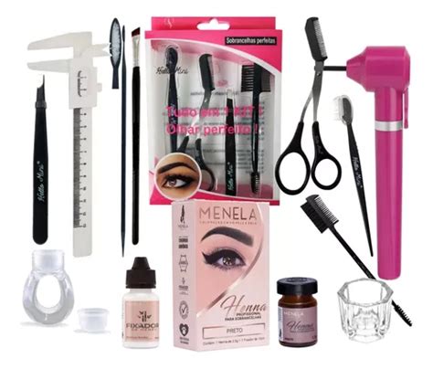 Kit Profissional Completo Rena Menela Navalha Tesoura Pincel Frete Gr Tis