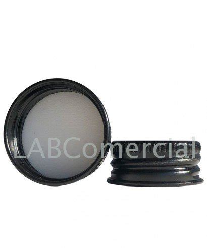 Tapa De Aluminio Negra Para Botellas Y Frascos Con Rosca Pp