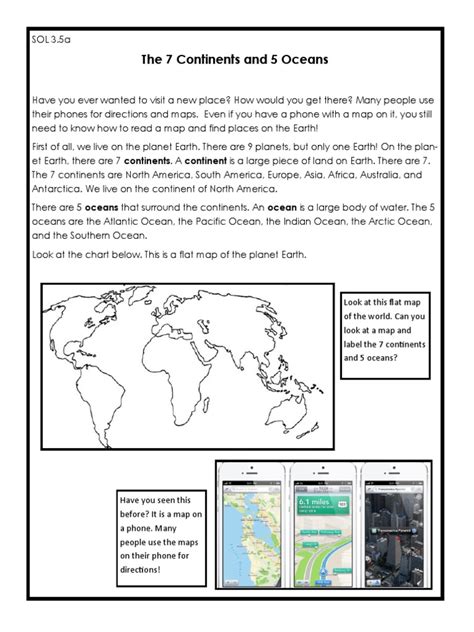 The 7 Continents And 5 Oceans PDF Continent Oceans Worksheets