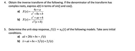 solved 1 use the initial and final value theorems to