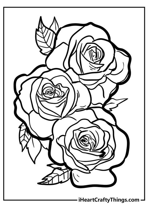 Realistic Rose Coloring Pages Printable