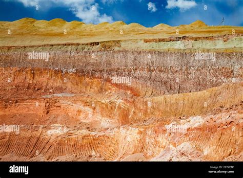 Aluminium Ore Quarry Bauxite Clay Open Cut Mining Texture Of Mineral
