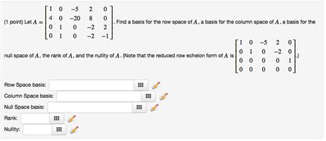 Solved Linear Algebra Find A Basis For The Row Space Of A Chegg