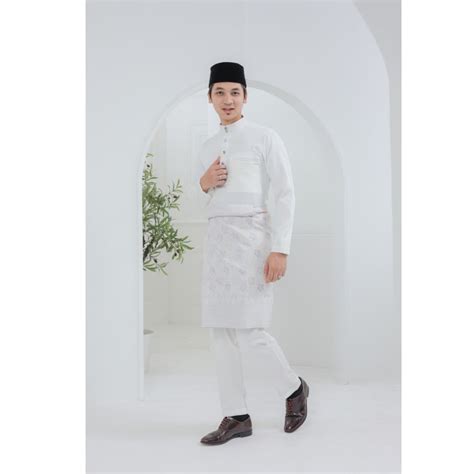 BAJU MELAYU JOHN PURE WHITE NAWLAA