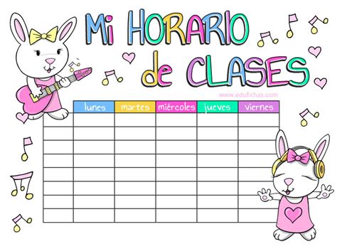 Horarios Para Imprimir Plantillas De Horario De Clases GRATIS 21 22