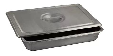 Charola C Tapa Budinera Grande Para Instrumental Acero Inox