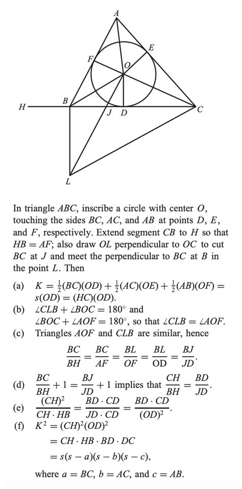 solved in triangle abc inscribe a circle with center o