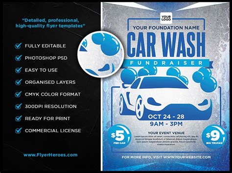 Car Wash Fundraiser Flyer Flyerheroes
