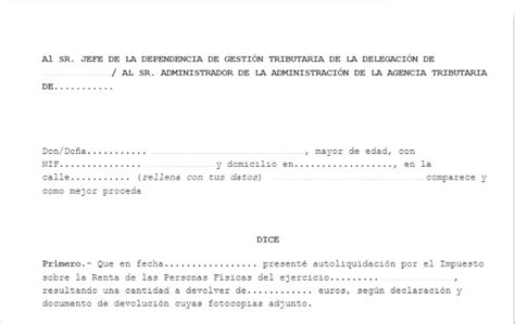 Modelo Carta Solicitud Irpf Devolucion IMAGESEE